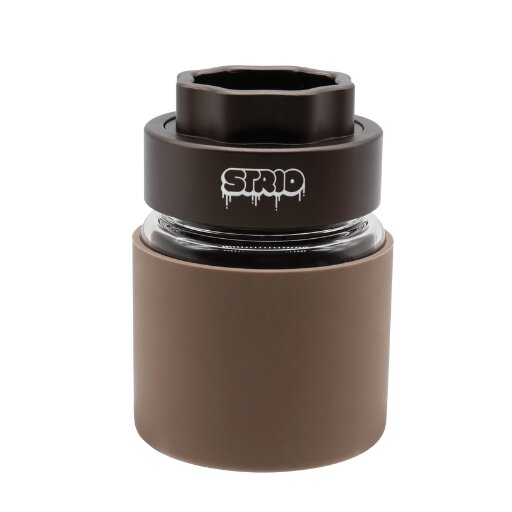 Strio Grinder Jar - Espresso Brown Leather - Green Holds